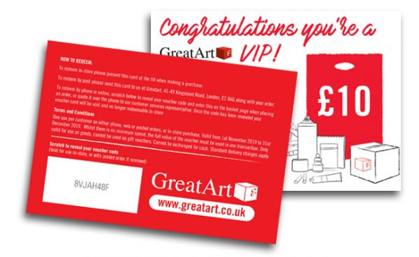 Voucher card printing using a scratch card solution & technology